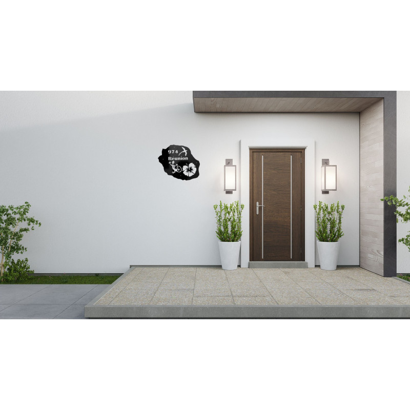 DECORATION MURALE en METAL. Motif: ILE DE LA REUNION